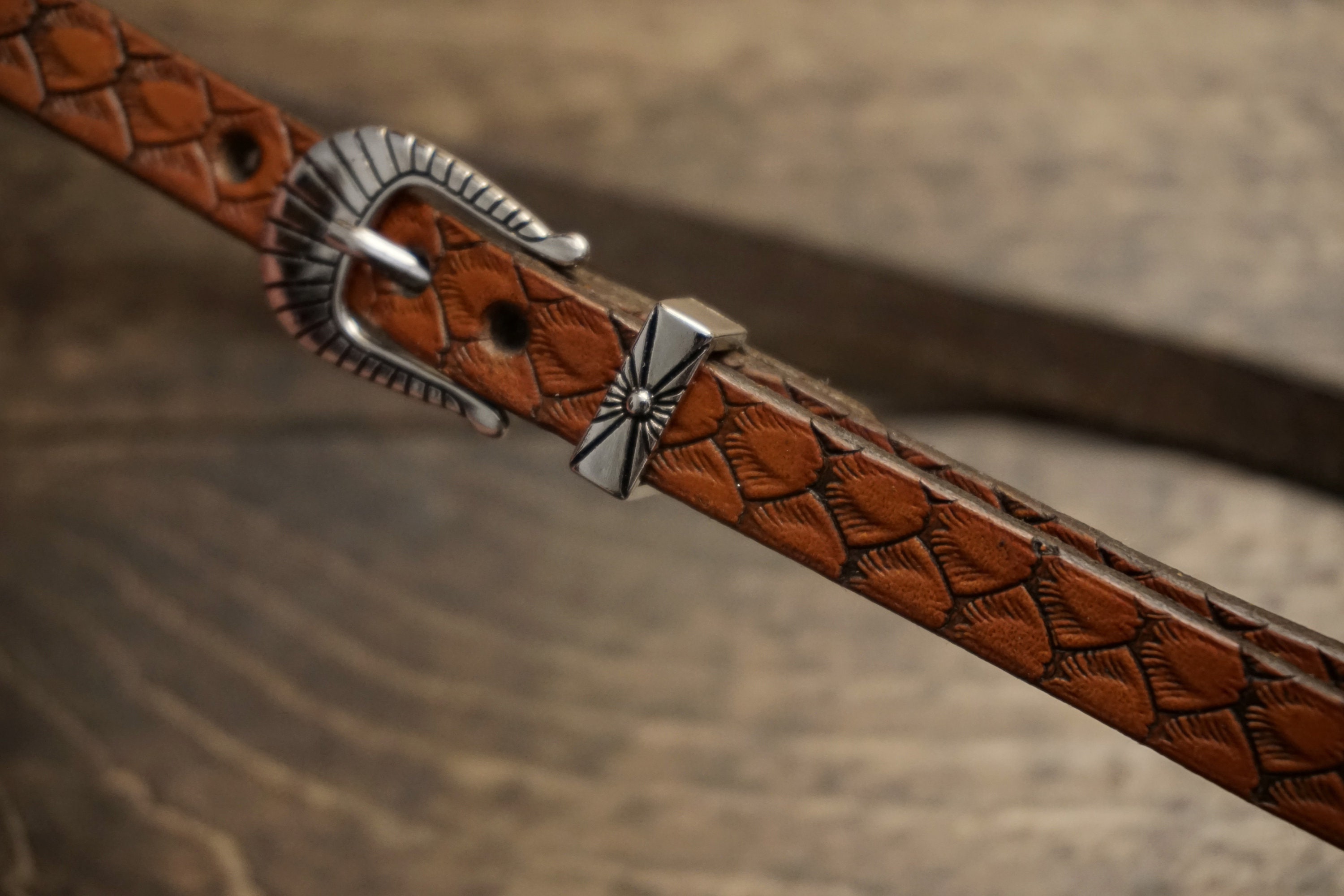 Hat Band Leather Tooled Snake English Bridle S-M L-XL | Etsy