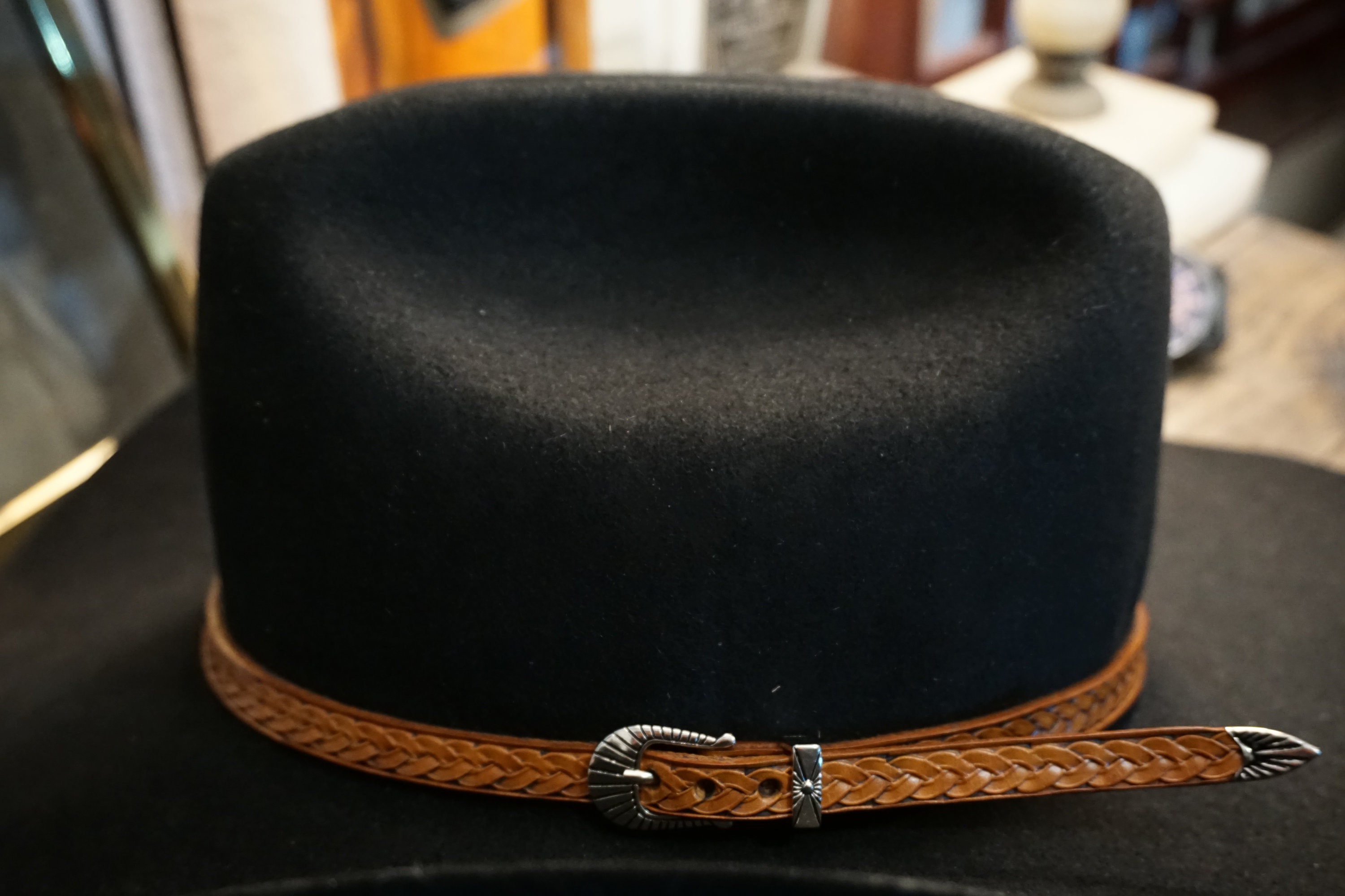 Hat Band Leather Tooled Braided Ribbon English Bridle S-M L-XL - Etsy