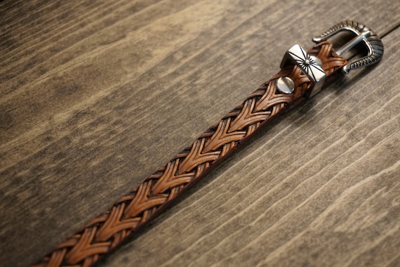 Hat Band Leather Tooled Braid English Bridle S-M L-XL - Etsy