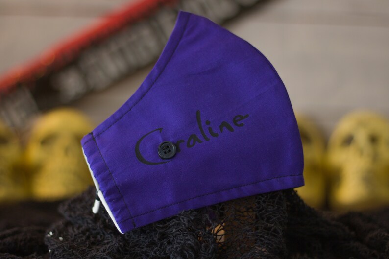 Coraline Cotton Button Face Mask | Etsy