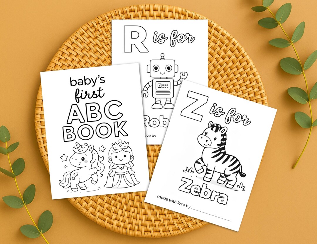 ABC Baby Shower Coloring Book | Baby's First ABC Coloring Book ...