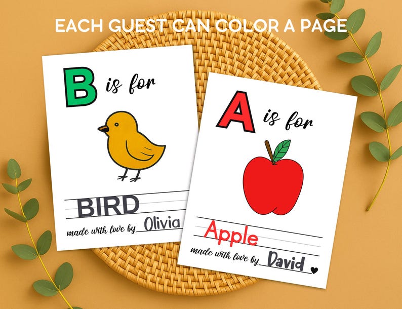 Baby’s First ABC Coloring Book | ABC Book Baby Shower Coloring | Baby ...