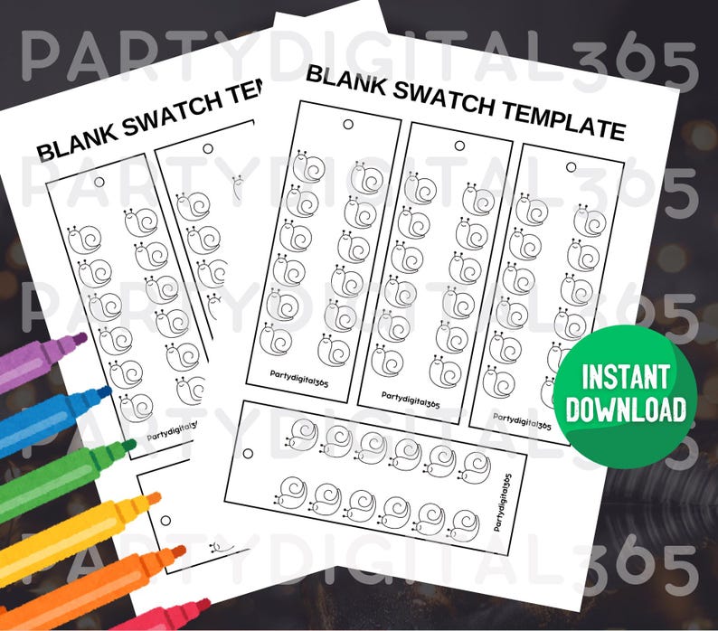 Printable Swatch Template for Color Palettes | Blank Swatch Chart for ...
