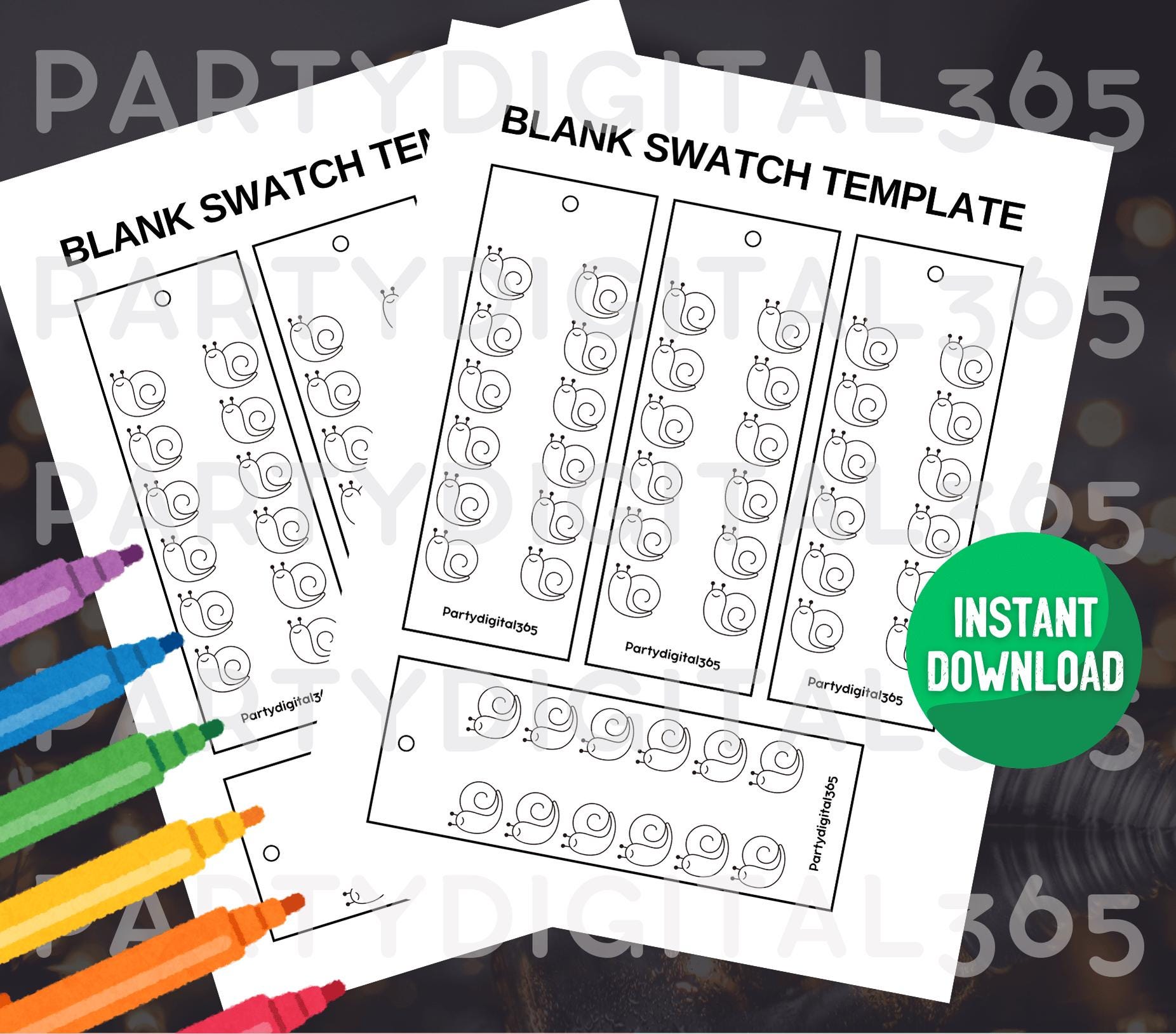 Printable Swatch Template for Color Palettes | Blank Swatch Chart for ...