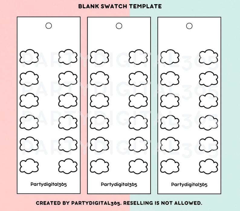 Digital PDF Blank Swatch Template | DIY Printable Color Palette Swatch ...