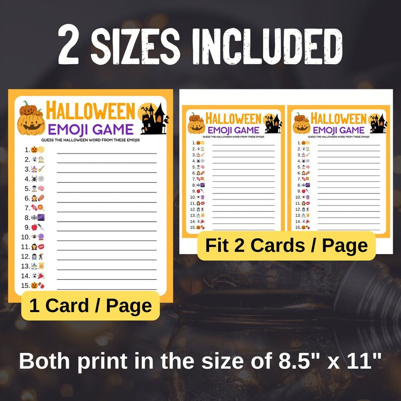 Halloween Emoji Pictionary Game Printable | Teen Halloween Party Game ...