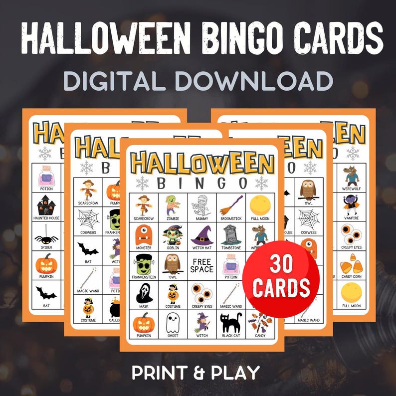 Halloween Bingo | Family Friendly Kids Halloween Bingo Game | Cute ...