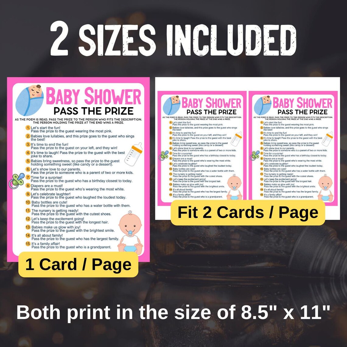 Pass the Prize Baby Shower Game | Pass the Gift Game | Pass the Present ...