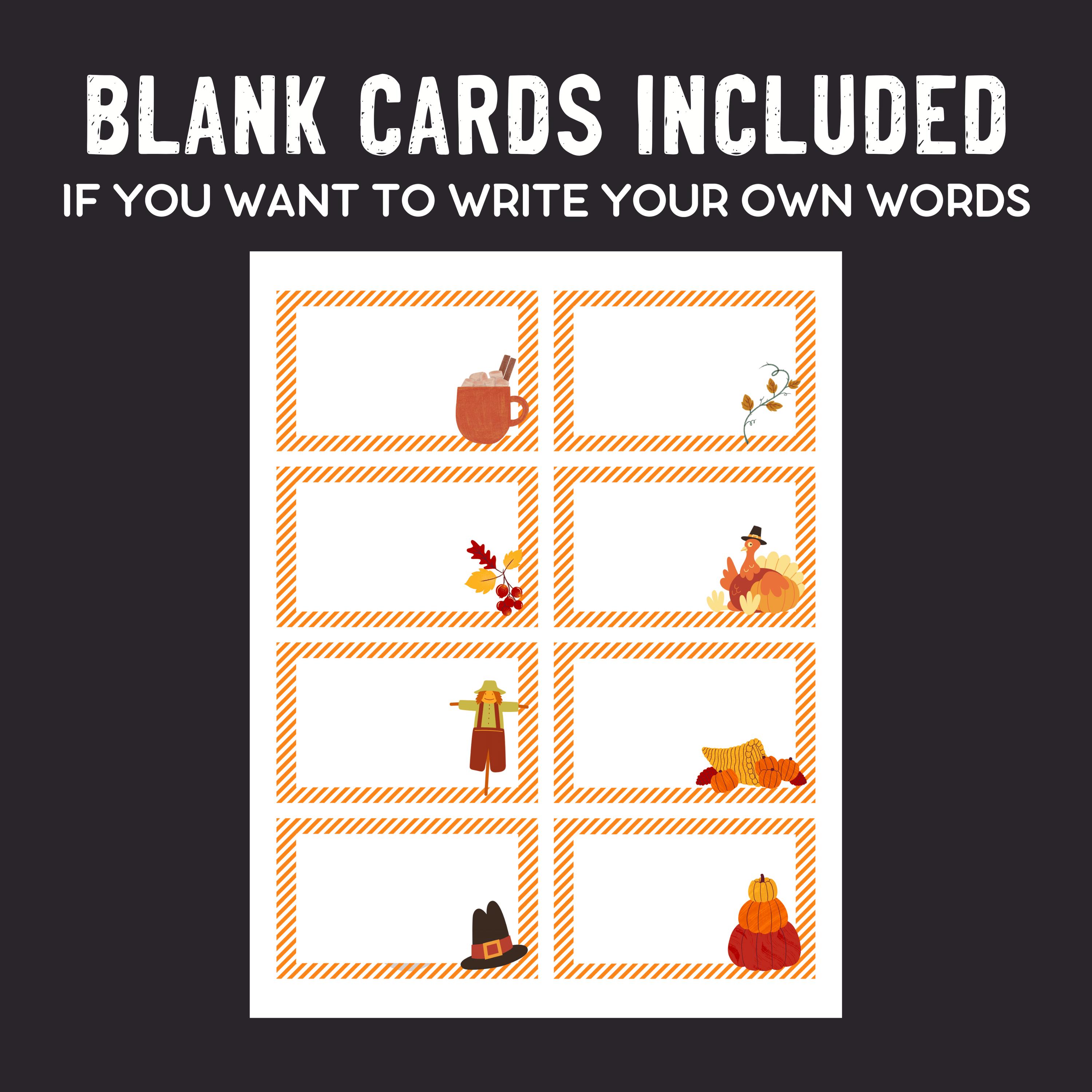 Thanksgiving Charades & Pictionary Game Cards | Thanksgiving Charades ...