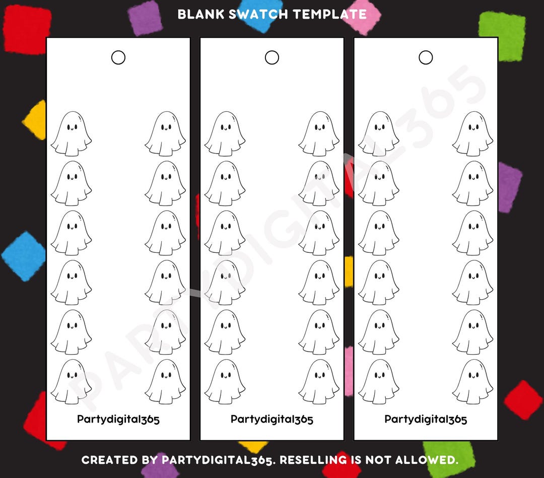 Spooky Ghost Swatch Template: Halloween Color Palette (digital Download ...