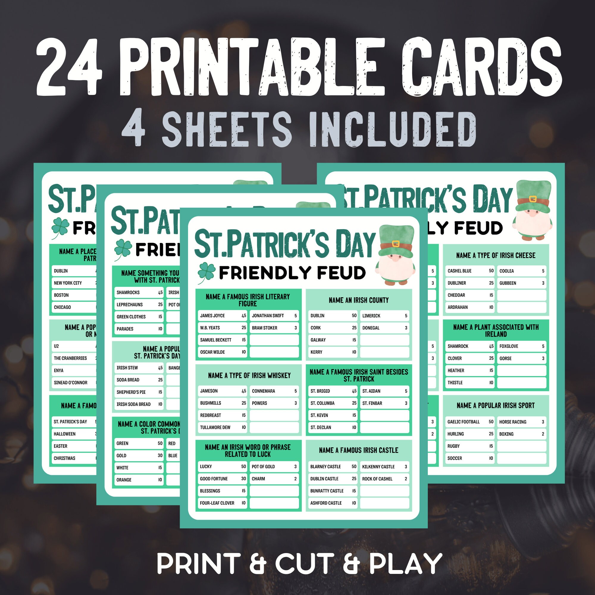 St Patrick's Day Friendly Feud Game | St Patricks Day Trivia | St ...