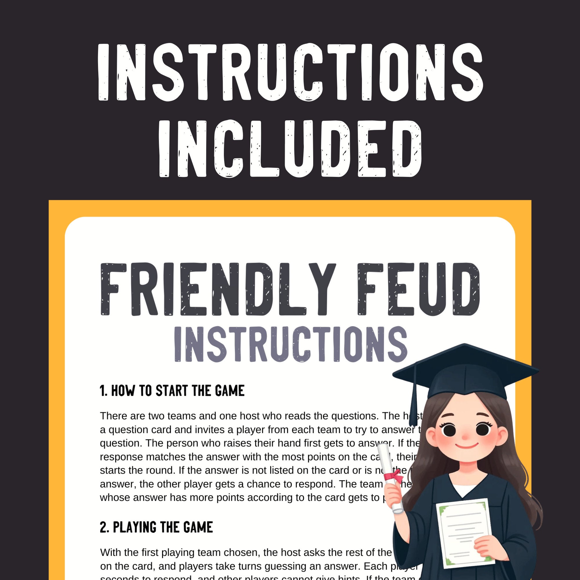 Graduation Friendly Feud Game | Printable Graduation Family Feud Game ...