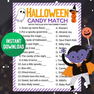 Halloween Candy Match Game | Printable Trivia for Family & Office ...