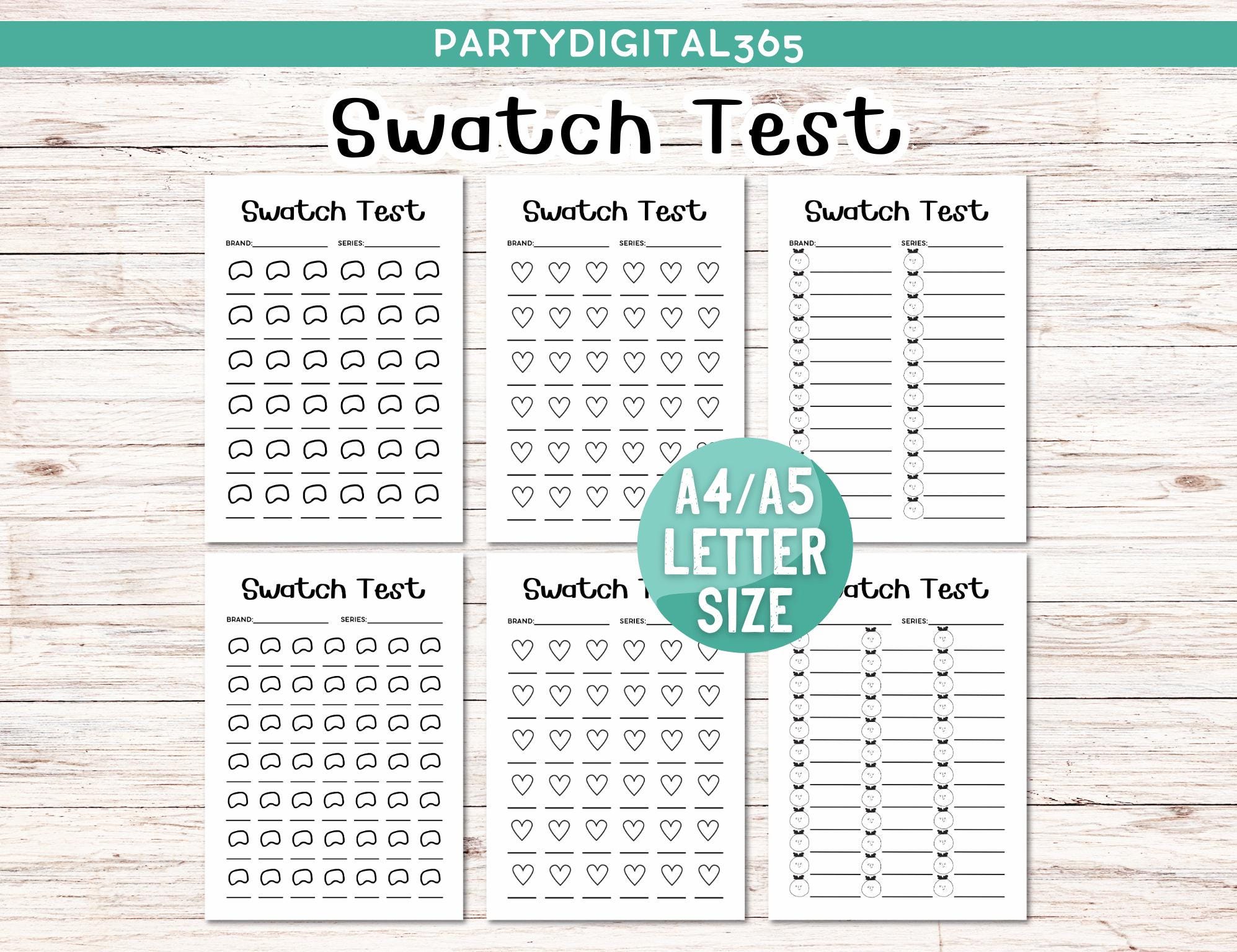 Printable Marker Swatch Template | Color Test Chart | Blank Swatch Test ...