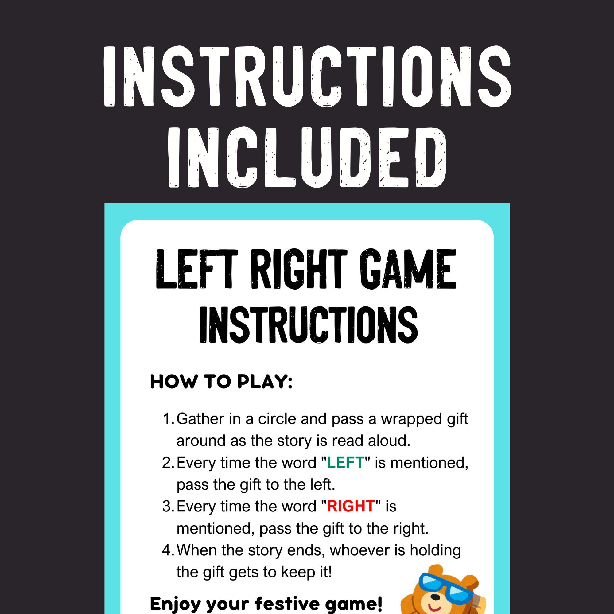 Summer Left Right Game for Family Gatherings | Fun Gift Exchange ...