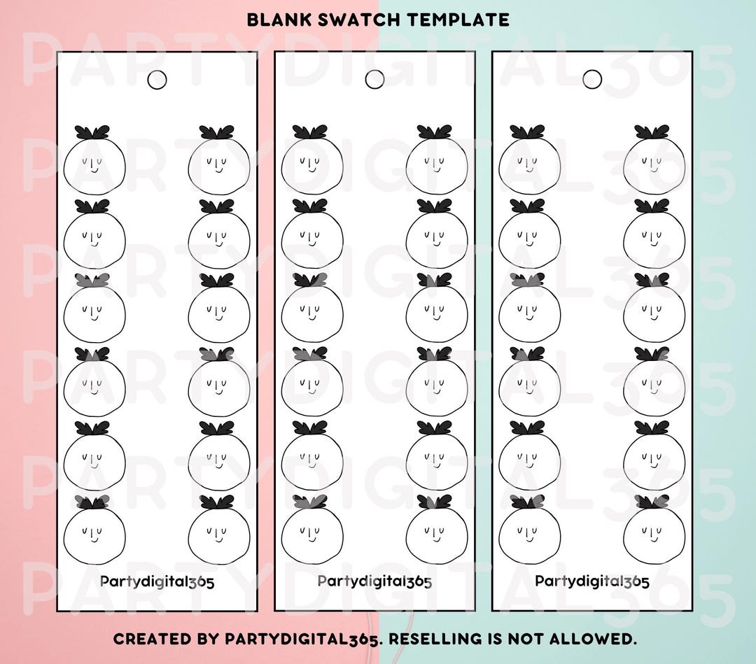 Swatch Marker | Blank Swatch Template | Printable Swatch Chart for ...