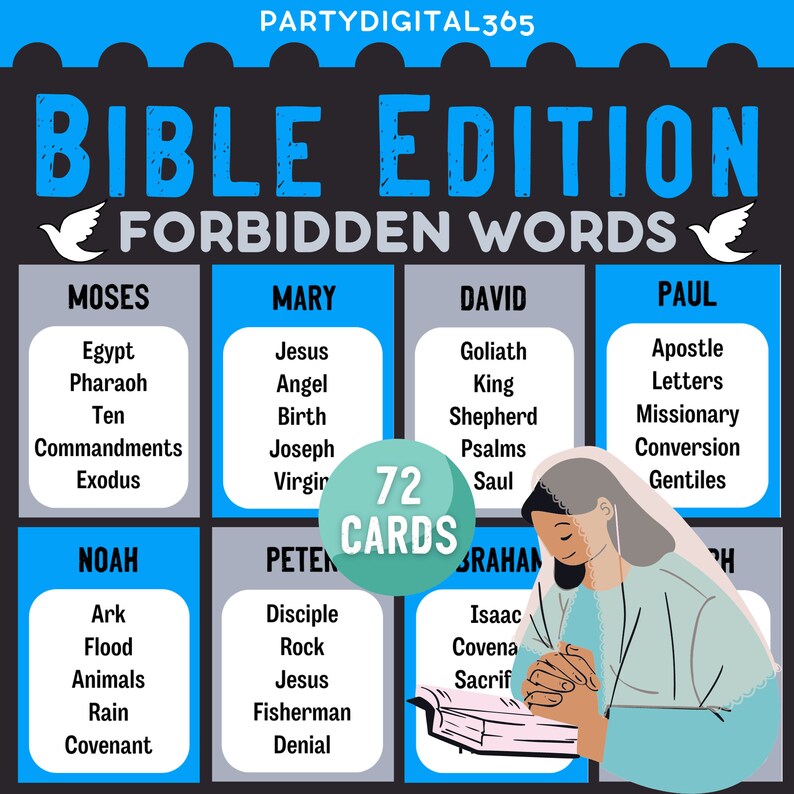 Bible Forbidden Word Game | Printable Bible Party Games | Christian ...