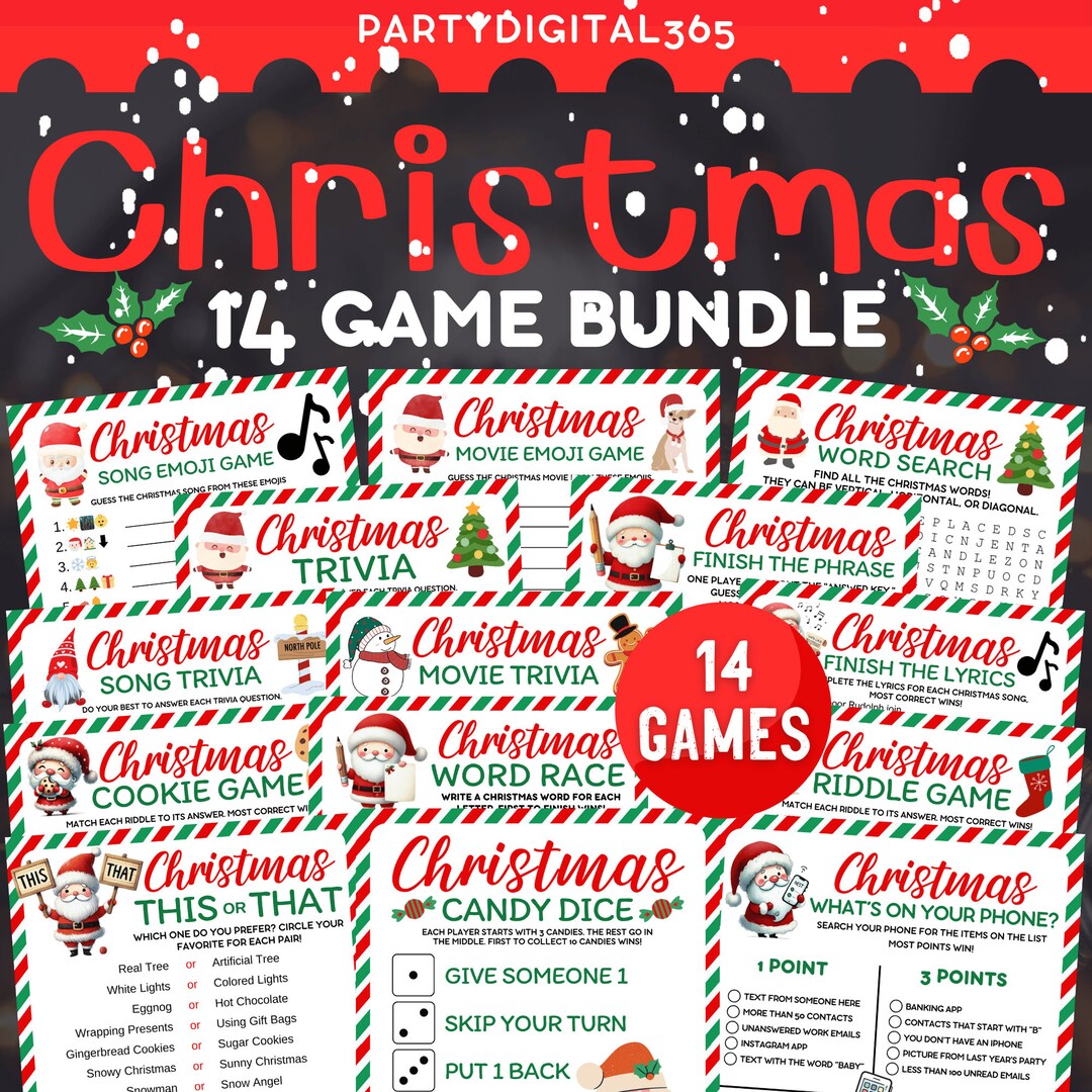 Christmas Game Bundle | Christmas Family Friendly Games | Christmas ...