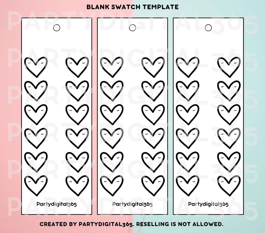 Digital PDF Printable Swatch Template for Markers Blank Swatch Chart ...