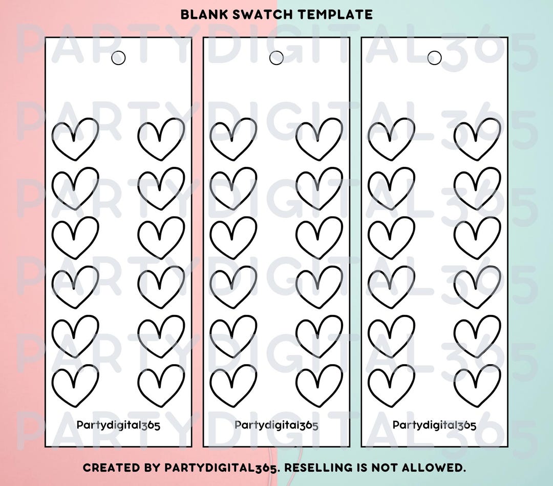 Digital PDF Blank Marker Swatch Chart | Printable Swatch Template for ...