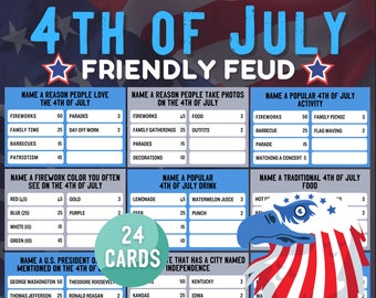 Printable 4th of July Feud Game Independence Day Friendly Feud Game 4th ...