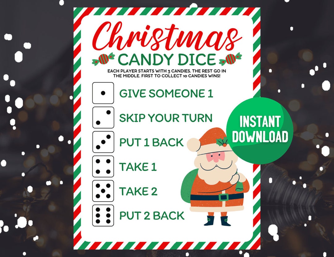 Christmas Candy Dice Party Game | Christmas Candy Dice Adult Game ...