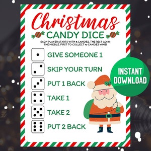 Christmas Candy Dice Party Game | Christmas Candy Dice Adult Game ...