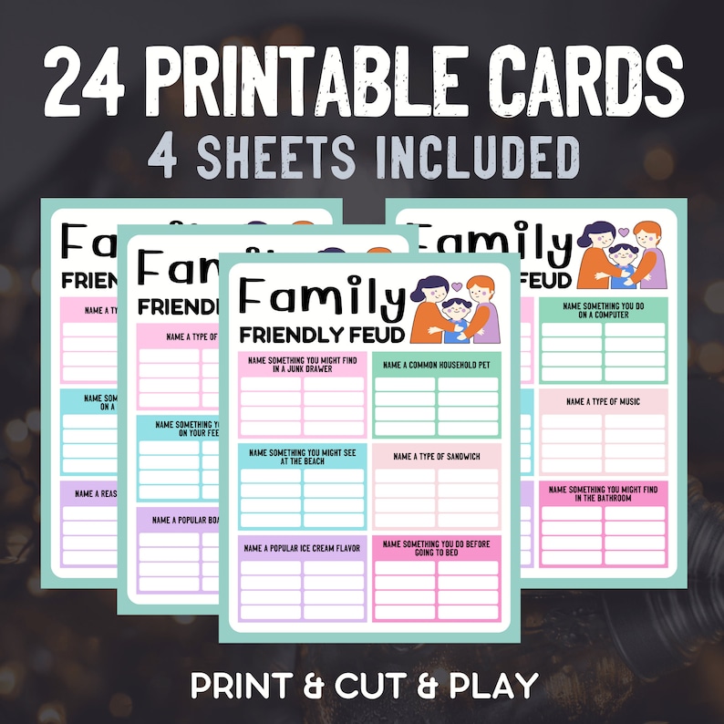 Fun Family Feud Game: Trivia Quiz Night (printable PDF) - Etsy