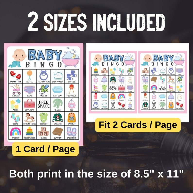 Printable Baby Shower Bingo Cards Baby Boy & Girl Bingo Unique ...