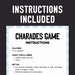 Printable Action Charades Game: Family Fun, 80 Cards (PDF) - Etsy
