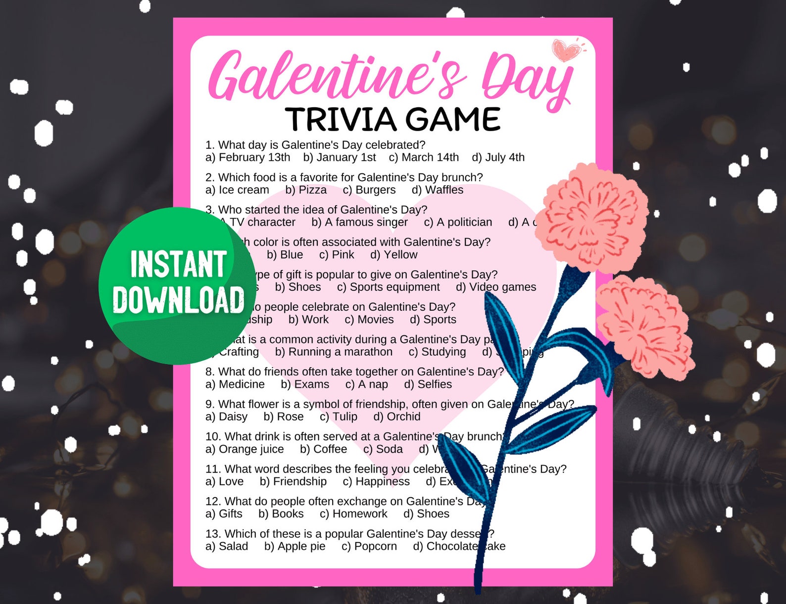 Galentines Day Trivia Game | Printable Galentines Day Party Game ...