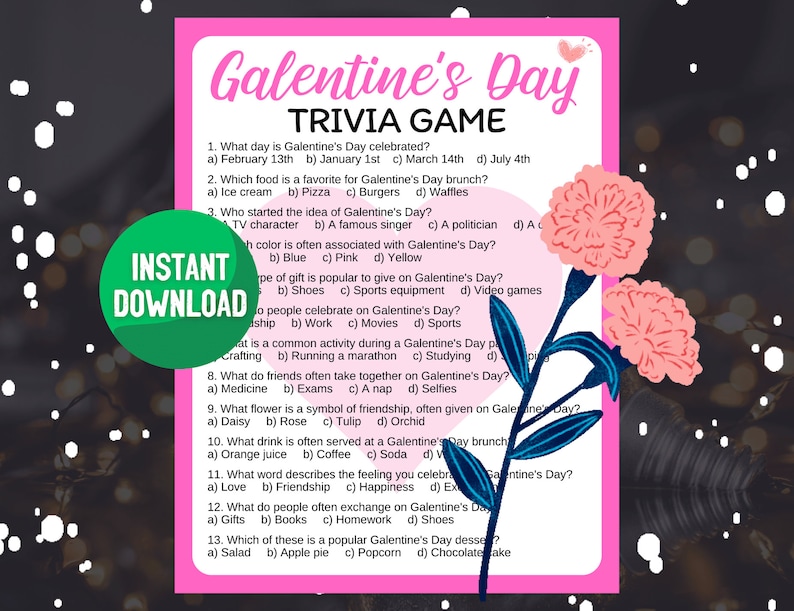 Galentines Day Trivia Game | Printable Galentines Day Party Game ...