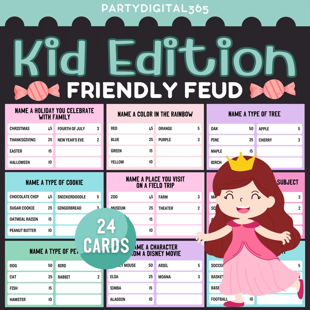 Kid Edition Family Feud Game | Printable Kid-friendly Feud Game ...