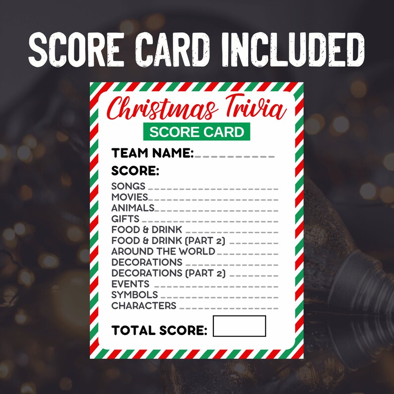 Christmas Trivia Game Adult | Fun Christmas Eve Teen Adult Party Games ...