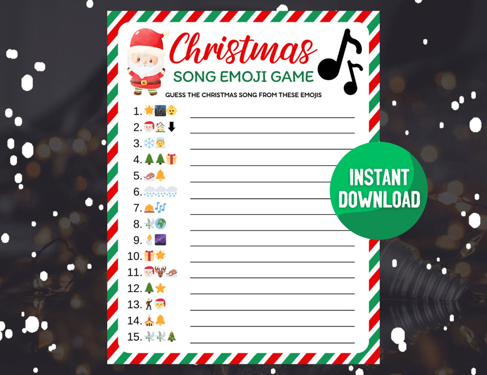 Christmas Song Emoji Family Friendly Game | Emoji Christmas Song Party ...