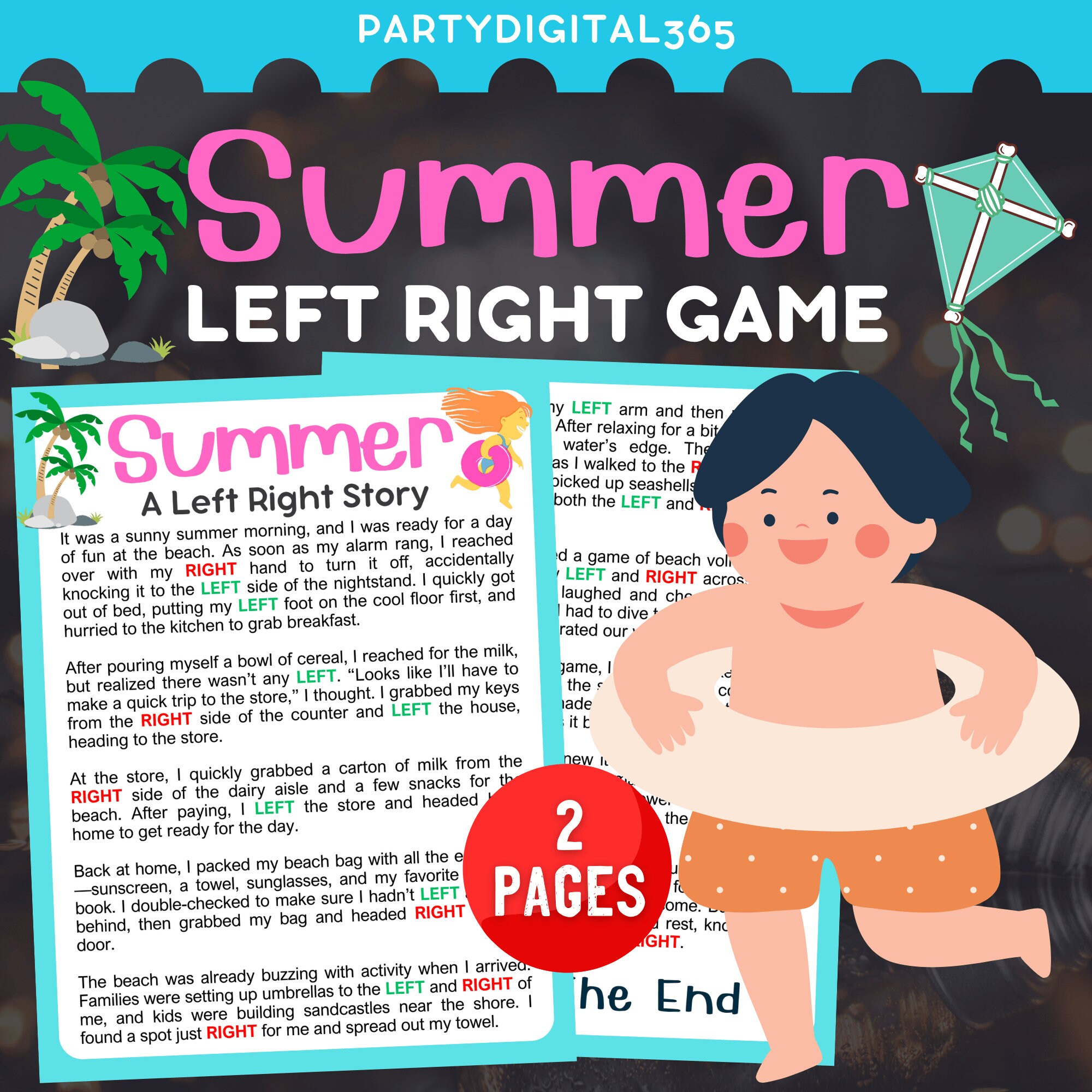 Summer Left Right Game for Family Gatherings | Fun Gift Exchange ...