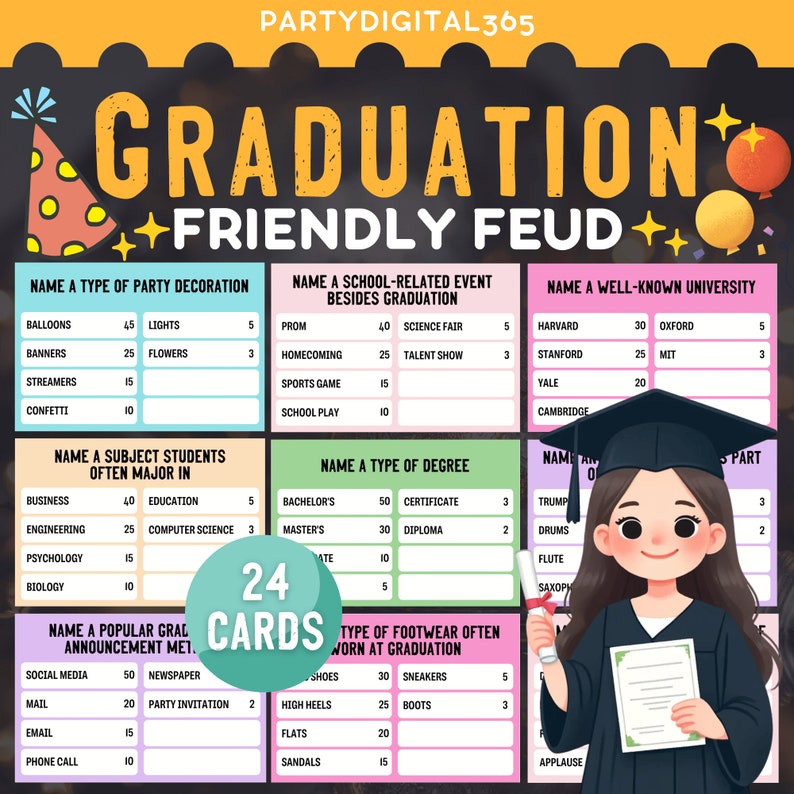 Graduation Friendly Feud Game: Printable Party Trivia (PDF) - Etsy