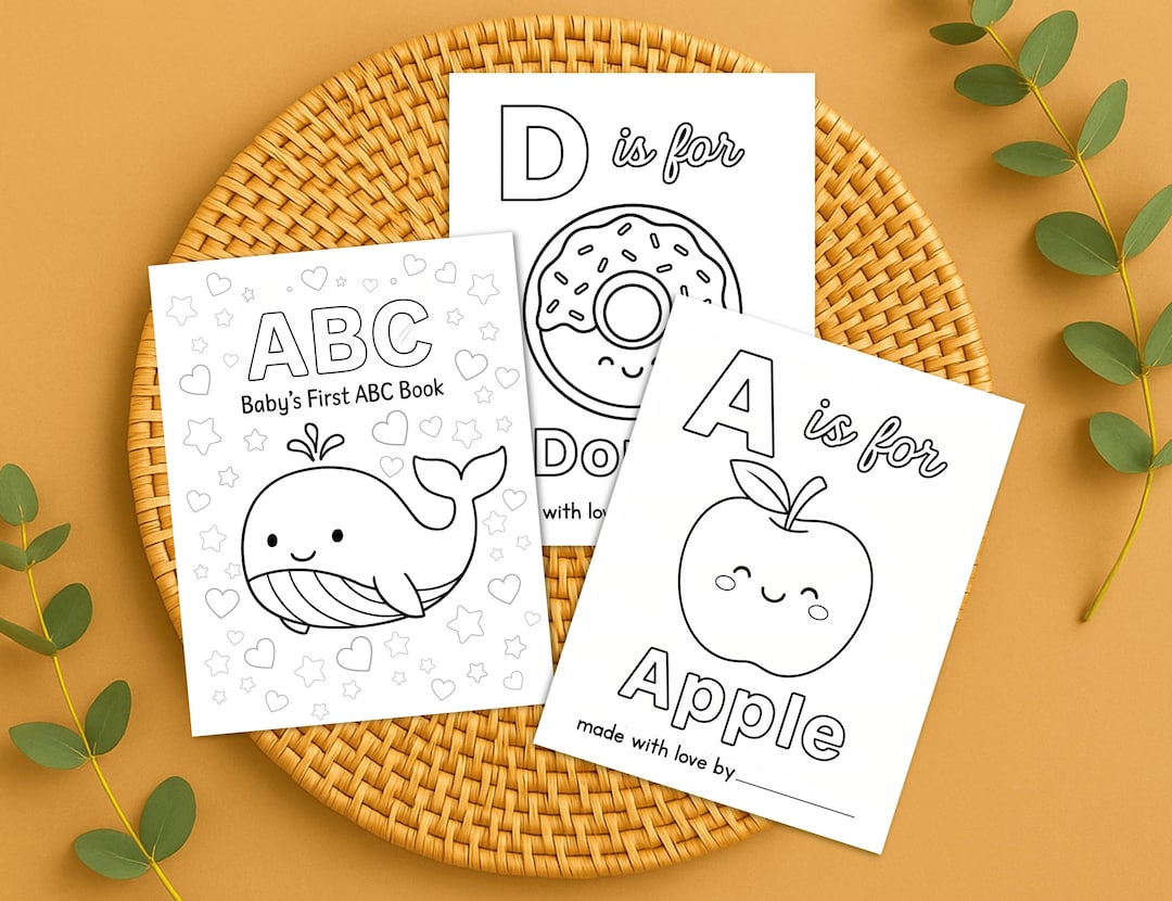 Baby Shower ABC Coloring Book: Guest Book Keepsake (digital Download ...