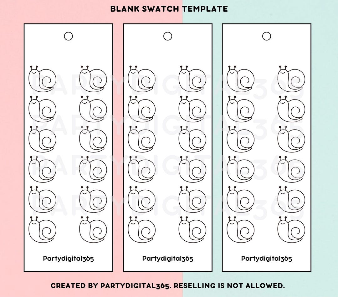 Printable Swatch Template for Color Palettes | Blank Swatch Chart for ...