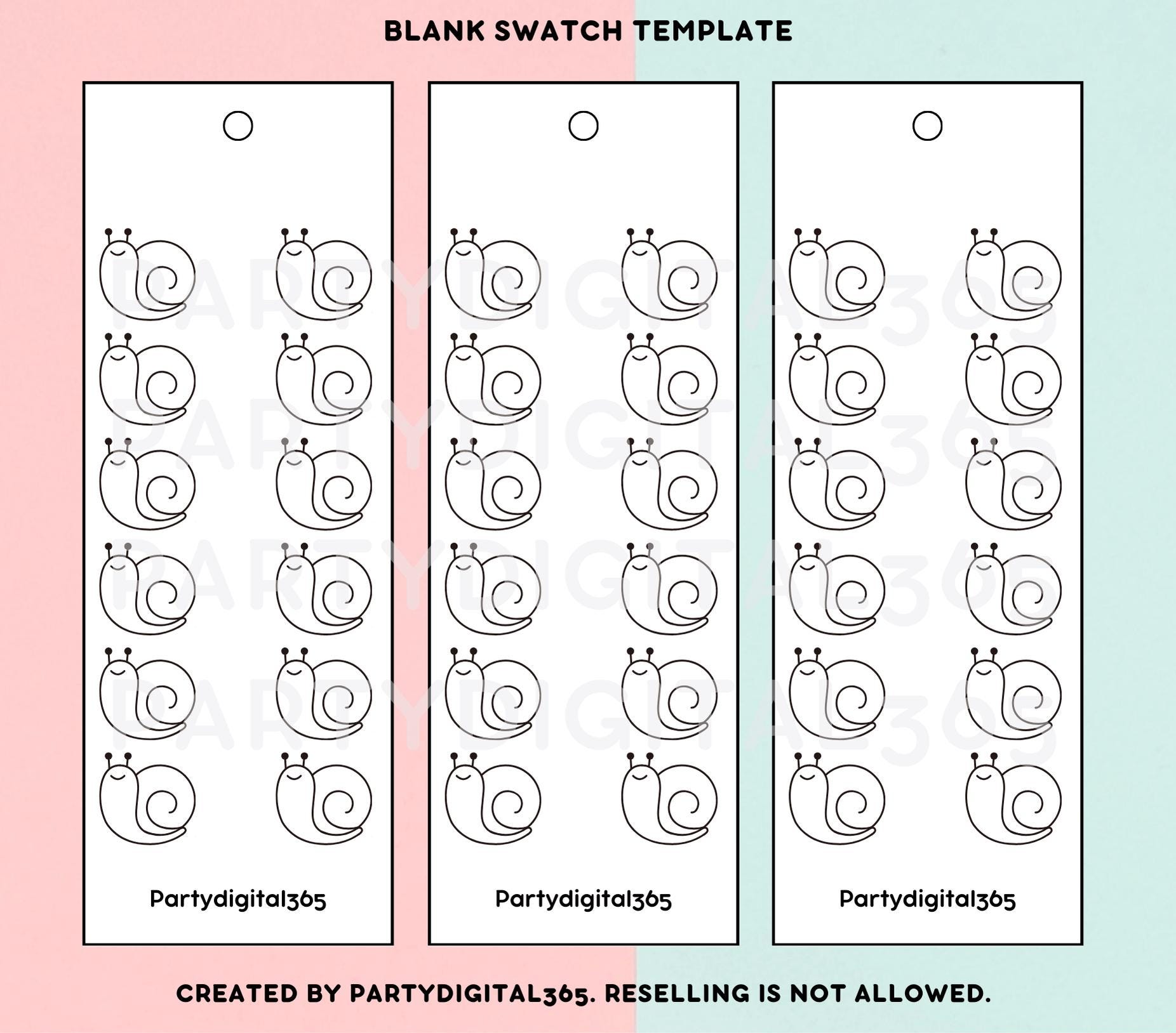 Printable Swatch Template for Color Palettes | Blank Swatch Chart for ...