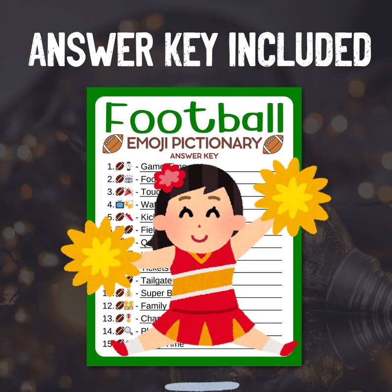 Football Emoji Pictionary Game | Super Bowl Party Games | Fun Emoji ...