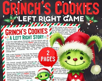 Grinchmas Cookies Christmas Left Right Game | Printable Grinch Left ...