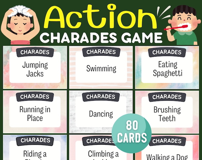 Printable Charades Game: 100 Action Phrases (PDF Download) - Etsy Canada