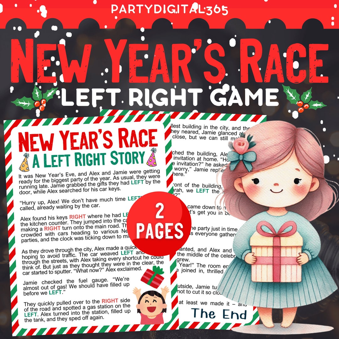 New Year's Left Right Game: Printable NYE Party Gift Exchange (PDF ...
