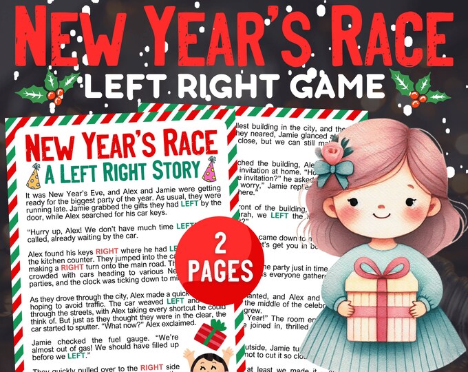 New Year's Left Right Game | Printable New Year's Eve Left Right Story ...