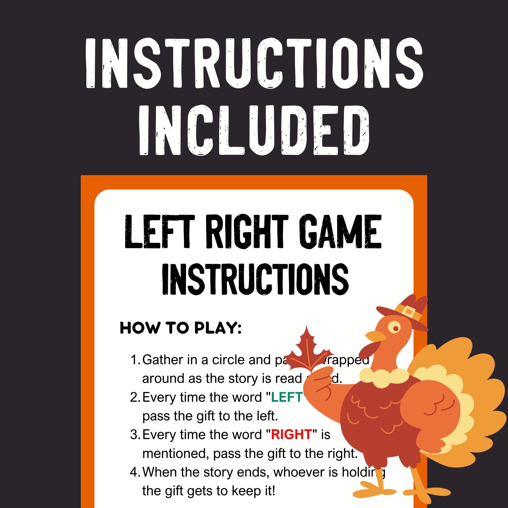 Thanksgiving Feast Left Right Game | Funny Thanksgiving Left Right ...