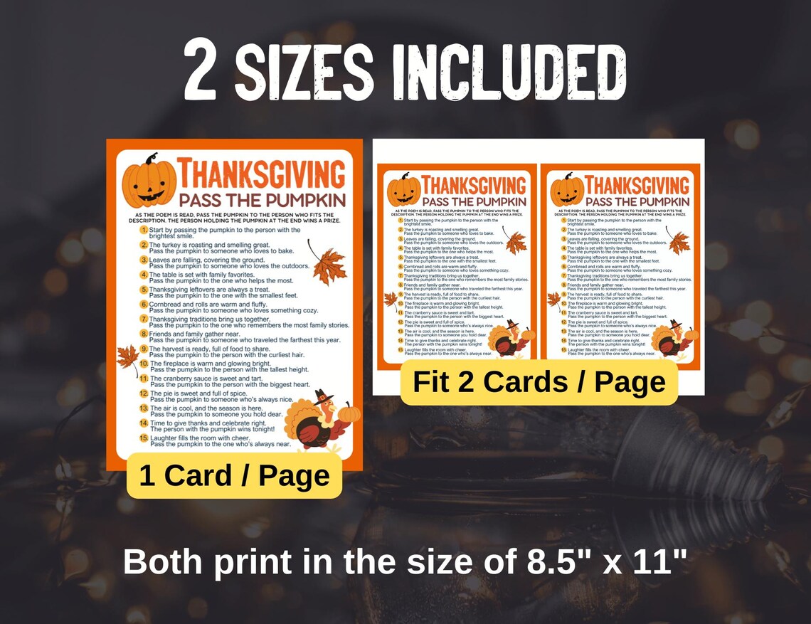 Thanksgiving Pass the Pumpkin Game | Thanksgiving Pass the Gift Game ...