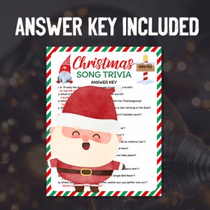 Christmas Song Trivia Game Adult | Christmas Carol Family Friendly Game ...
