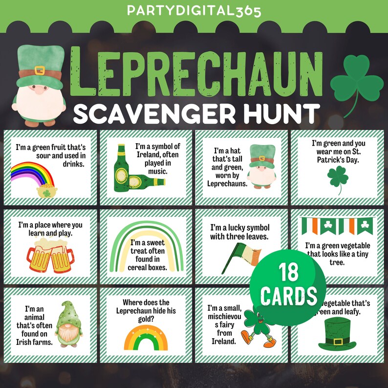 Leprechaun Scavenger Hunt Printable | Leprechaun Treasure Hunt Clues ...
