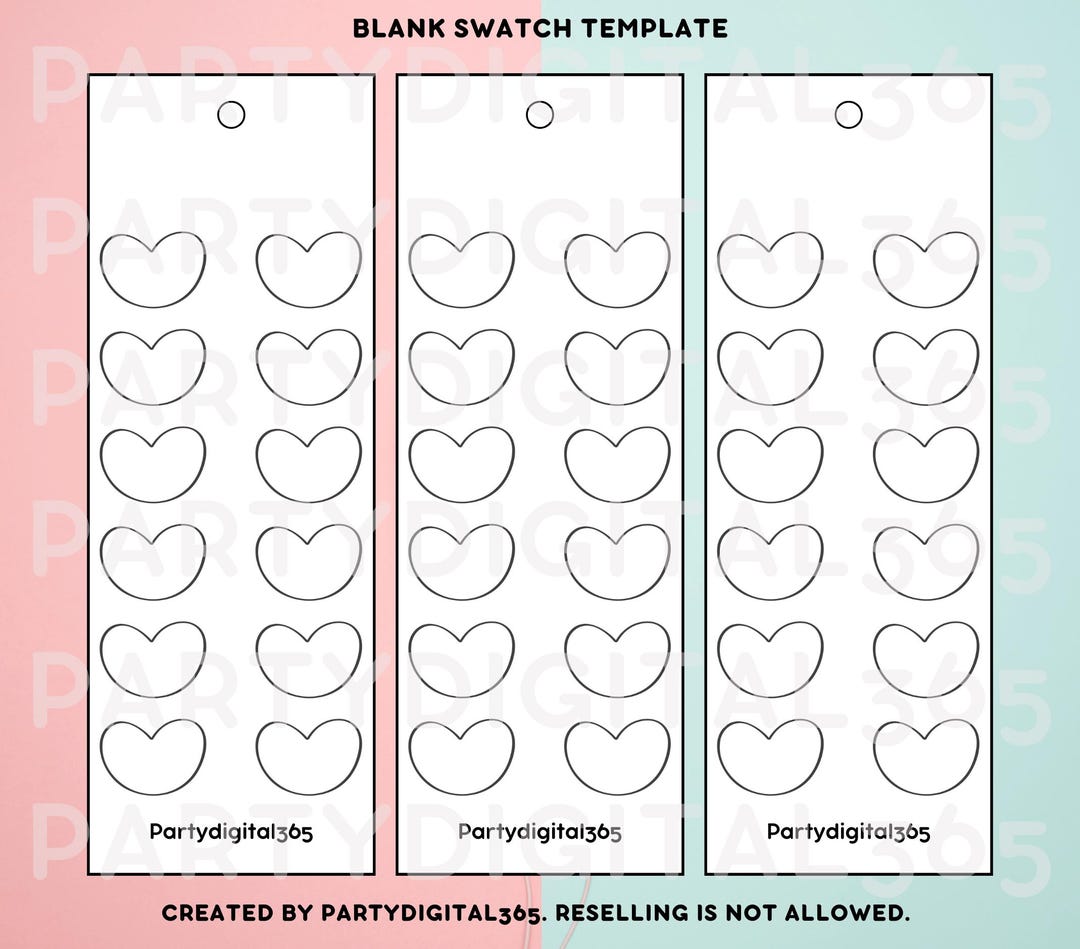 Digital PDF Blank Swatch Template | DIY Printable Color Palette Swatch ...